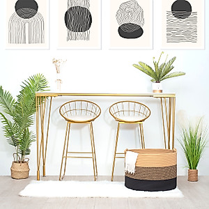 MINTWOOD Design XXXXLarge 22 x 16 Inches Decorative Cotton Rope Basket, Blanket Basket Living Room, Laundry Basket, Woven Basket, Round Toy Storage Baskets Bin for Pillows, Towels, Black Jute