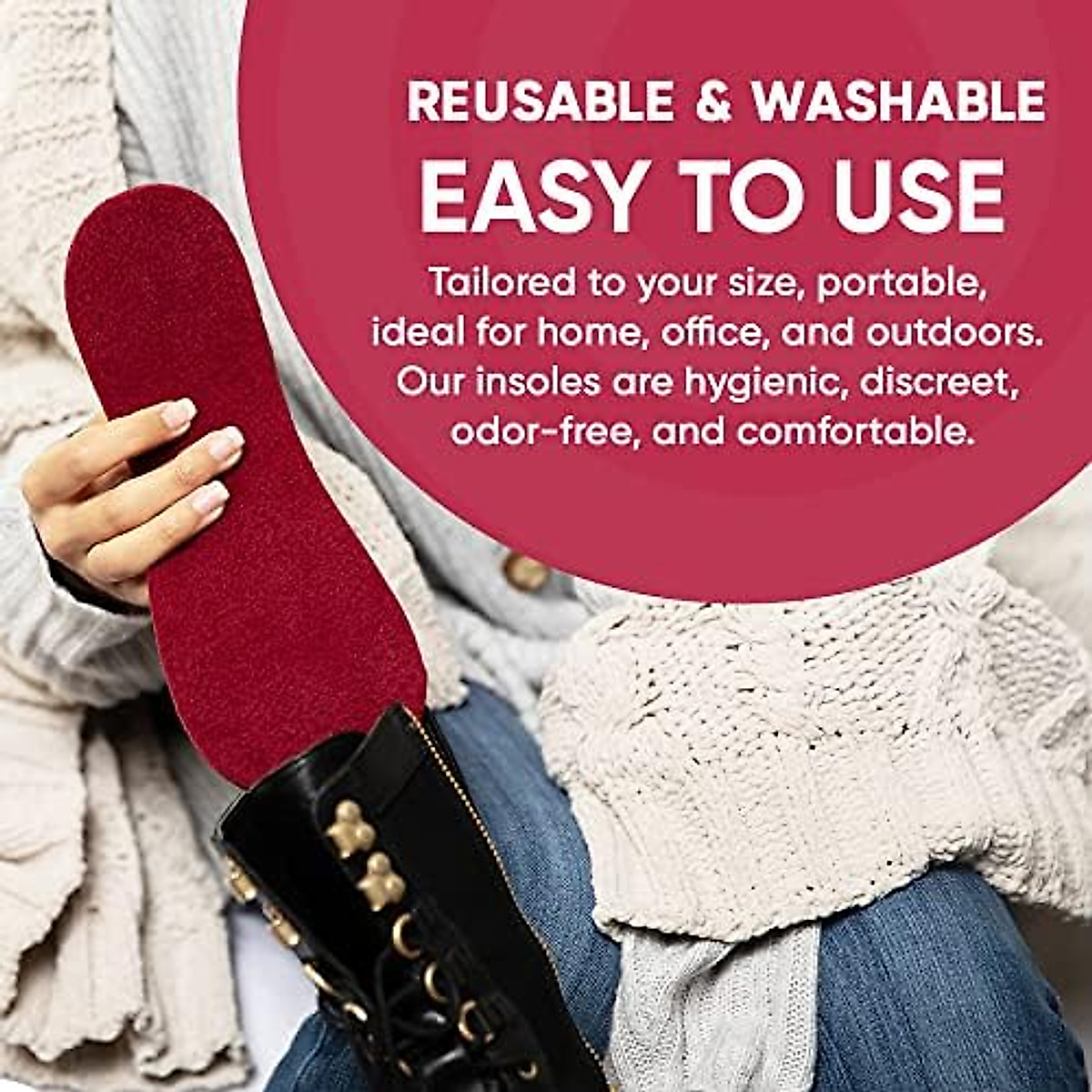 Snook Ease Heated Insoles Shoe Warmer Inserts - Foot & Toe Warmers for Winter, Microwavable Insoles for Men, Reheatable & Washable Fits All Footwear Slippers, Socks, Boots Cut to Size, Made in USA