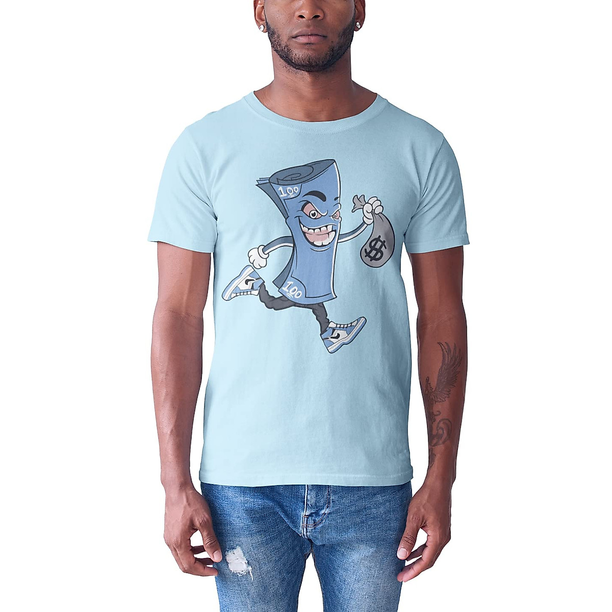 Jordan 1 Carolinaa Blue Dolla Runner Man Carolinaa Blue Shirt, Jordan 1 Carolinaa Blue Matching for Sneaker Jordan 1