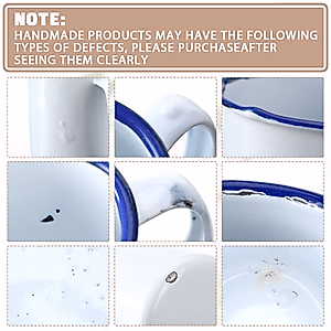 Yinder Mini Enamel Camping Coffee Mugs Metal Small Classic Portable White Campfire Mugs Bulk Vintage Cups with Handle for Coffee Tea Picnic Travel Indoor Outdoor Activities(4 oz, 12 Pcs)