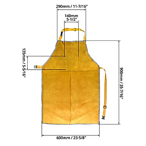 QWORK Leather Welding Work Apron - Flame and Welding Spatter Resistant - Adjustable Harness - Suitable for Welders, Blacksmiths