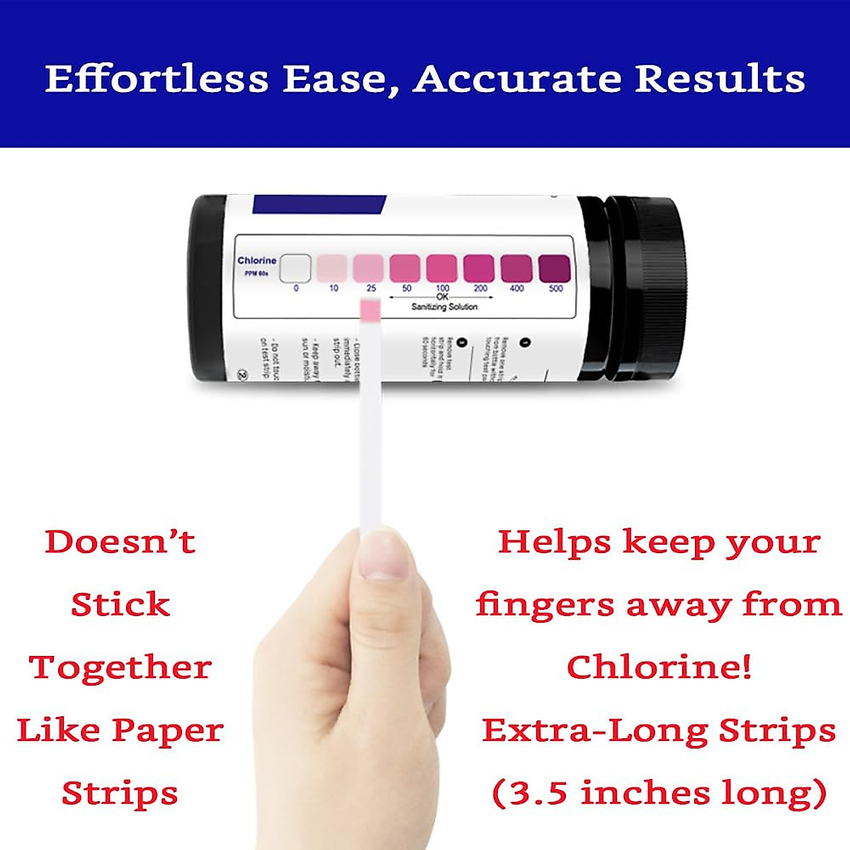 350 Strips - Chlorine Sanitizer Test Strips Food Service 0-500 ppm (Mega Pack) - Bleach Test Strips - Chlorine Test Strips for Food Service - Restaurant Test Strips - Chlorine Tester