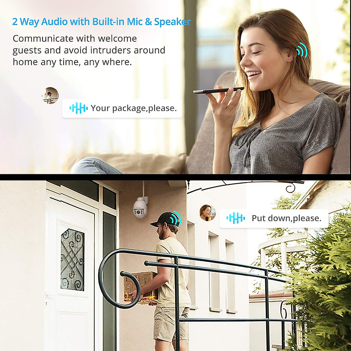 FOSCAM HT2 1080p Outdoor 2.4g/5gHz WiFi PTZ IP Camera and FAB28S Stainless Steel Waterproof Junction Box Bundle, Totally Weatherproof