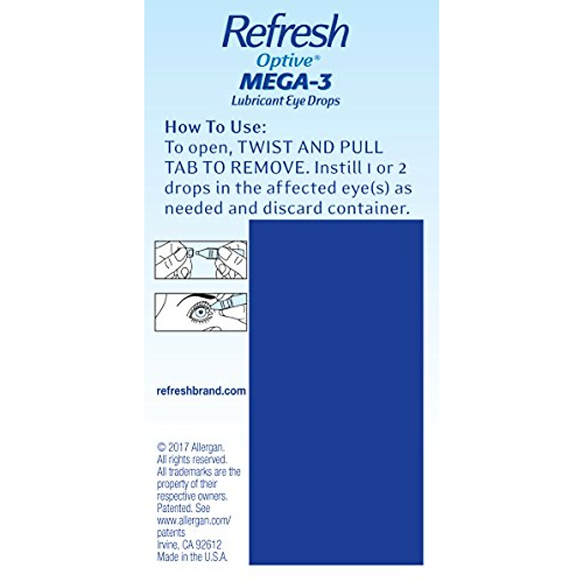 Refresh Optive Mega-3 Lubricant Eye Drops, Preservative-Free, 0.01 Fl Oz Single-Use Containers, 30 Count