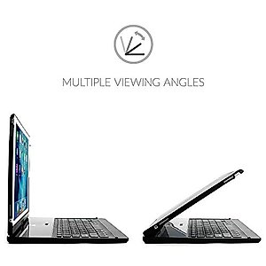 Snugg iPad Mini 5 / iPad Mini 4 Keyboard Backlit Wireless Bluetooth Keyboard Case Cover 360° Degree Rotatable Keyboard for Apple iPad Mini 5 - Black