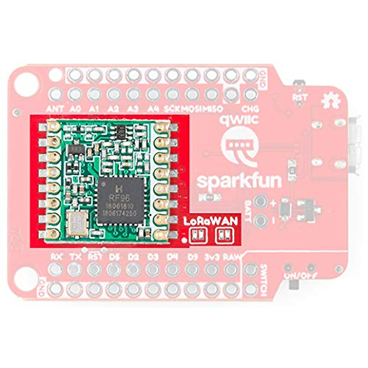 SparkFun Pro RF - LoRa, 915MHz (SAMD21) - Wireless Board Easy-to-use IoT Qwiic Enabled microcontroller 915MHz ISM Band Reinforced Micro-B USB Connector Included u.FL Antenna Connector