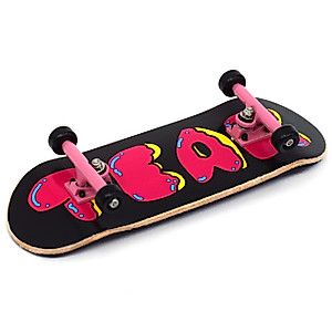 Teak Tuning 32mm Pro Fingerboard Heat Transfer Graphic Complete - Fully Assembled with Pro Level Parts - Pro Shaped Wood Deck (34x97mm), UltraSpin Wheels, Prodigy Trucks - Donut Teak Logo