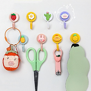 FLYSONG 28 PCS Wall Hooks for Hanging,Cute Wall Hooks Bathroom Holder Bedroom Small Hooks Kitchen Organization