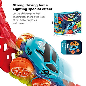 184 pcs Car Track Set Race Track Toys for Boys Kids Christmas Birthday Toys for Boys Kids Toy Birthday Toys, Flexible Changeable Magic Race Car Track Toys for 3 4 5 6 7 8 9 10 12+Year Old Boys Girls