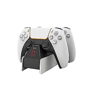 (2hr Full Charge) Top-Notch Fastest Charging PS5 Controller Charging Station Dock with AI, Smart LED Indicators, Safety Chip Protection, Type C USB Port for Playstation 5 Dual Sense Controllers