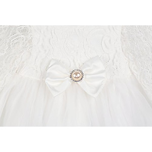 Taffy Baby Girl Newborn Christening Baptism Lace White Dress Gown 6 Piece Deluxe Set 3-6 Months