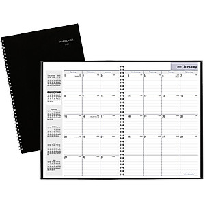 AT-A-GLANCE 2023 Monthly Planner, DayMinder, 8" x 12", Large, Faux Leather, Black (SK200)