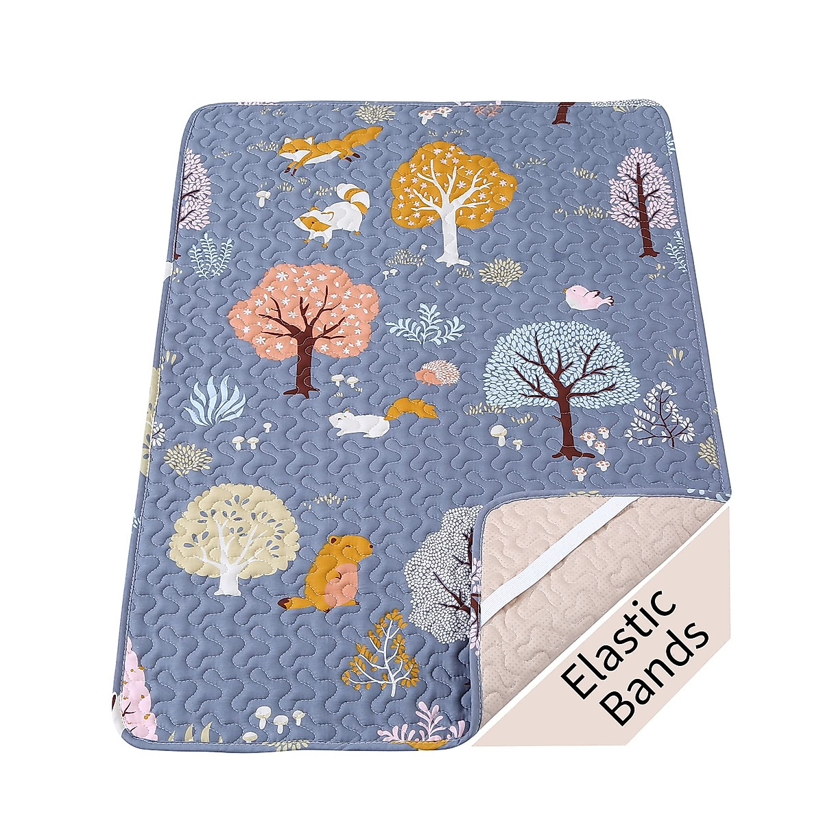 Padded Pack n Play Sheets Breathable Thick Pack and Play Mattress Protector, Quilted 38x26” Playard Sheet Fitted for Graco, Portable Mini Cribs and Foldable Mattress Pad, Soft Playpen Mattresses Cover