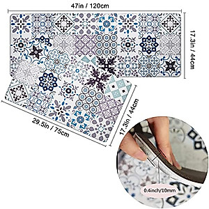 Menoeceus Kitchen Rug Anti Fatigue Mat 2 Piece Kitchen Rugs and Mats Non Skid Washable Kitchen Mat Floor Runner Set PU Foam Rugs Floor Carpet for Sink Laundry Bathroom Waterproof Standing Mat