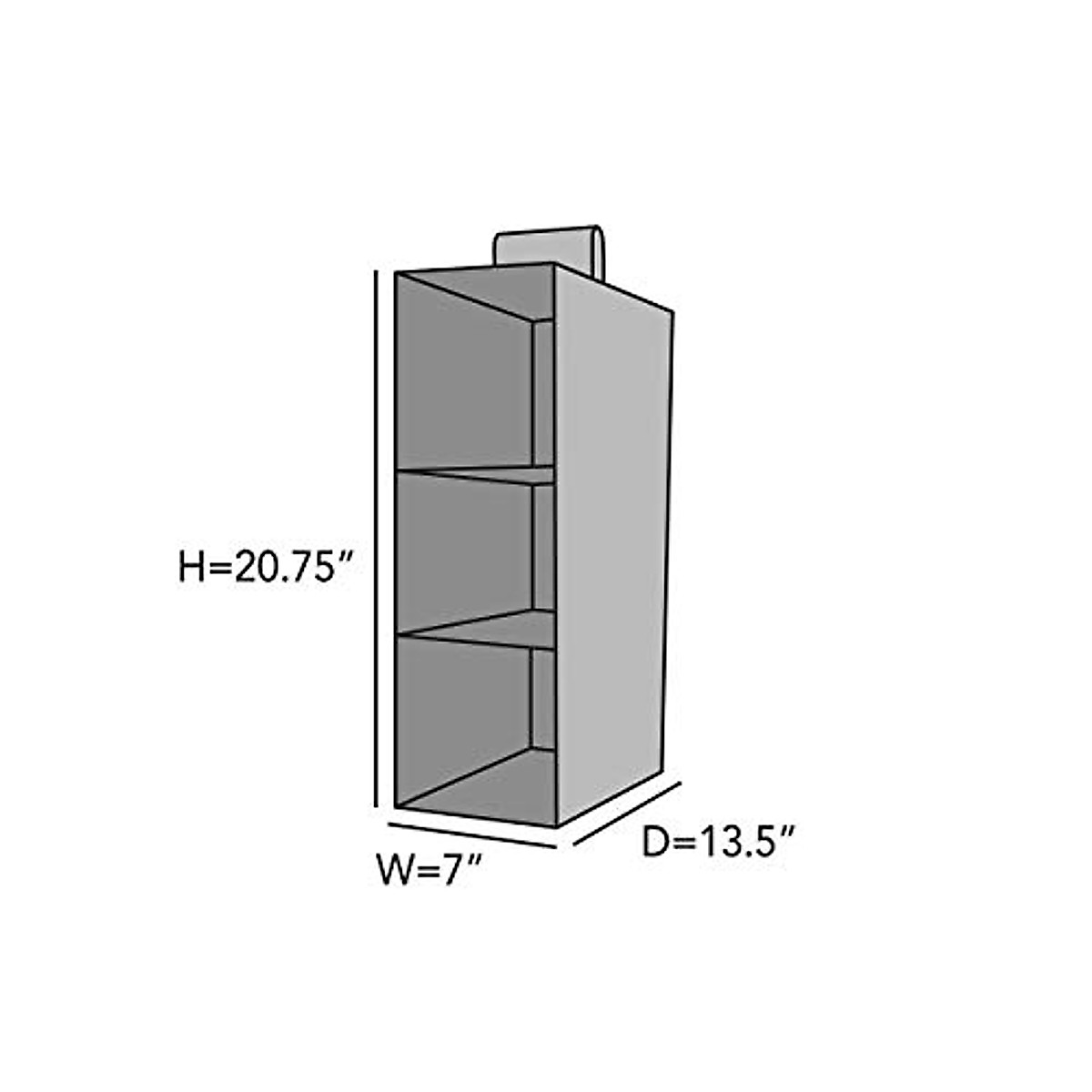 Covermates Keepsakes Hanging Shoe Organizer Set - Heavy Duty Material, Sturdy Interior Shelves, Includes Trays with Dividers - Closet Storage-Graphite