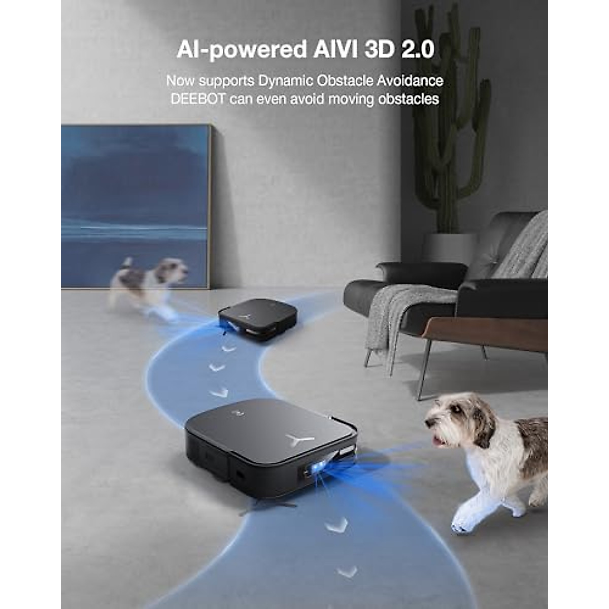 ECOVACS DEEBOT X2 Omni Robot Vacuum and Mop, 8000Pa Suction, 15mm Lift, Omni Station with Hot Water Mop Washing, Self-Emptying, Hot Air Drying, Auto-Refill, Obstacle Avoidance,Black