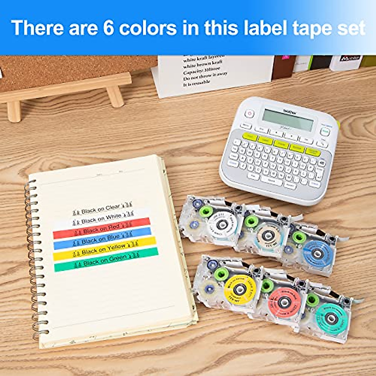 Labelife 6-Pack Replacement for Brother P Touch TZe Label Maker Tape 12mm 0.47 Inch Laminated Color JM Label Tape TZe-231 JM-231 for Label Maker D210S, P3100D and Brother Ptouch PT-D210 PT-H110 PTD600