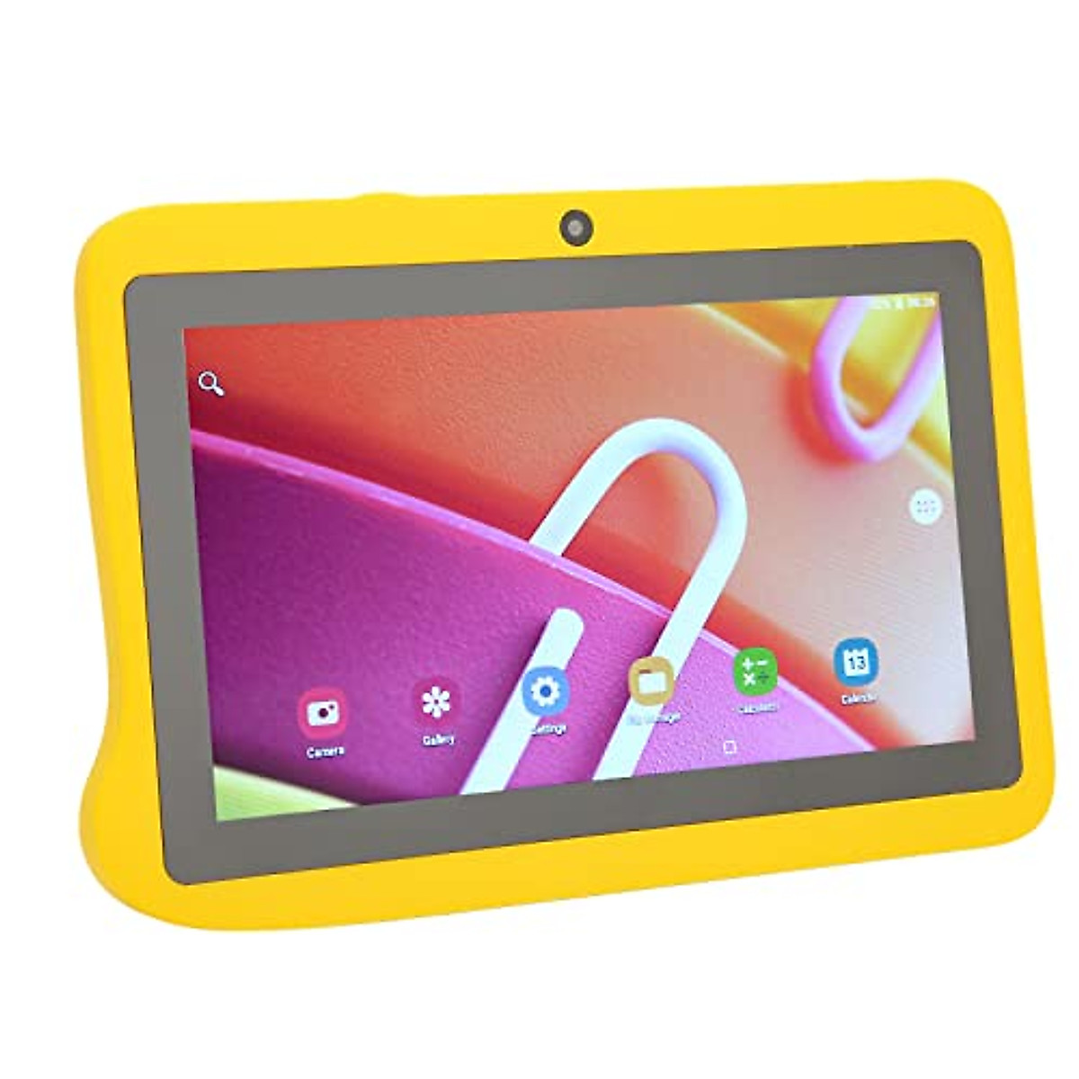 GLOGLOW Kids Tablet, HD Tablet US Plug 100-240V 5MP Front 8MP Rear 4GB 32GB with Bracket for Photograph for Android 10.0 (Yellow)