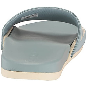 adidas Unisex Adilette Comfort Slide Sandal, Magic Grey/Wonder White/Gold Metallic, 12 US Women