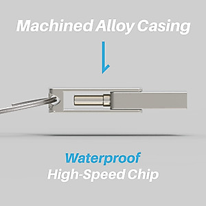 USB C and USB 3.0 Waterproof 32GB Flash Drive – 2 in 1 Type C USB with Ultra-Fast Transfer Speed – Dynon Metrics Machined Alloy Casing OTG Memory Stick – for iPad, Android, MacBook, PC, iPhone 15