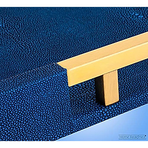 Home Redefined Modern Elegant 18”x12” Rectangle Navy Blue Rectangle Shagreen Decorative Ottoman Coffee Table Perfume Living Room Kitchen Serving Tray with Brass Gold Metal Handles for All Occasion's