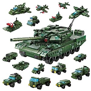 Military Armed 8 in 1 Tank Building Blocks Set, Compatible with Lego WW2 Armed (642PCS) Toys Gift for Boys 6-10, 8-14 Year