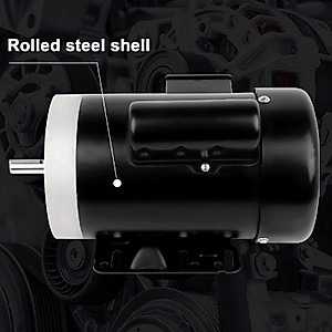 1 HP Electric Motor, 1750RPM General Purpose Motor, Single Phase Motor 56C Frame 13.6/6.8A 115/230V TEFC CW/CCW for Air Compressor and General Equipment