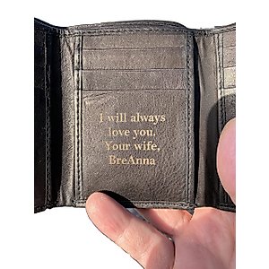 Genuine Leather Tri Fold Personalized Mens Wallet (777)