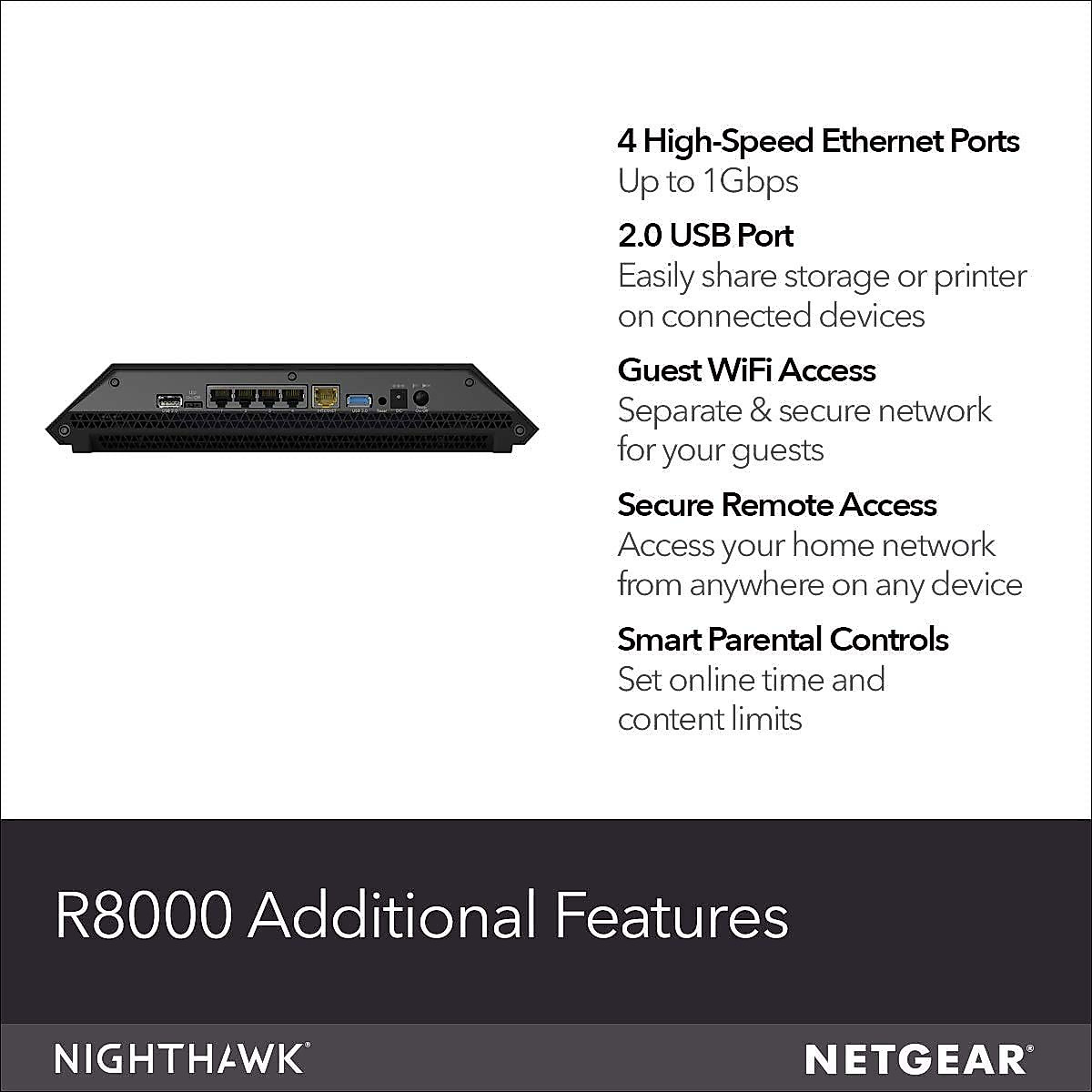 Netgear Renewed R8000-100NAR Nighthawk X6 AC3200 Tri-Band Gigabit Wi-Fi Router (Renewed)