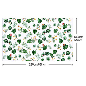 3 Pack Hawaiian Luau Tablecloths for Party Decoration, Hawaii Disposable Plastic Rectangular Table Covers, Aloha Tropical Palm Leaves Table Cloth, Summer Beach Kids Birthday Cocktail Party Supplies