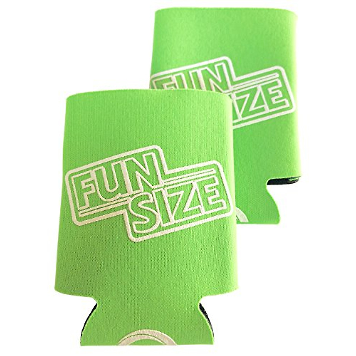 KCC Industries 8 oz. Mini Beer & Soda Slim Can Sleeves - Set of 2 Fun Size Coolies (Lime Green)