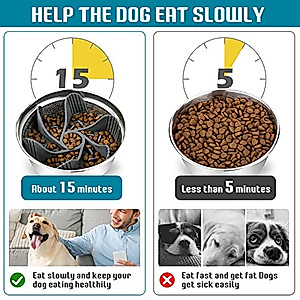 2 Pcs Dog Bowl Slow Feeder Insert, Cuttable Slow Feeder Dog Bowl Insert with Strong Suction Cups, Cat Dog Feeding Supplies, Slow Feeder for Most Dogs Bowl or Dogs Dish