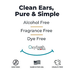 Oxyfresh Advanced Pet Ear Cleaner - Best Dog Ear Cleaner Solution - Helps with Yeast, Wax, Dirt & Itchy Ear Canal - Cleaning, Soothing, & Sting-Free Dog Ear Wash & Cat Ear Cleaner 8oz