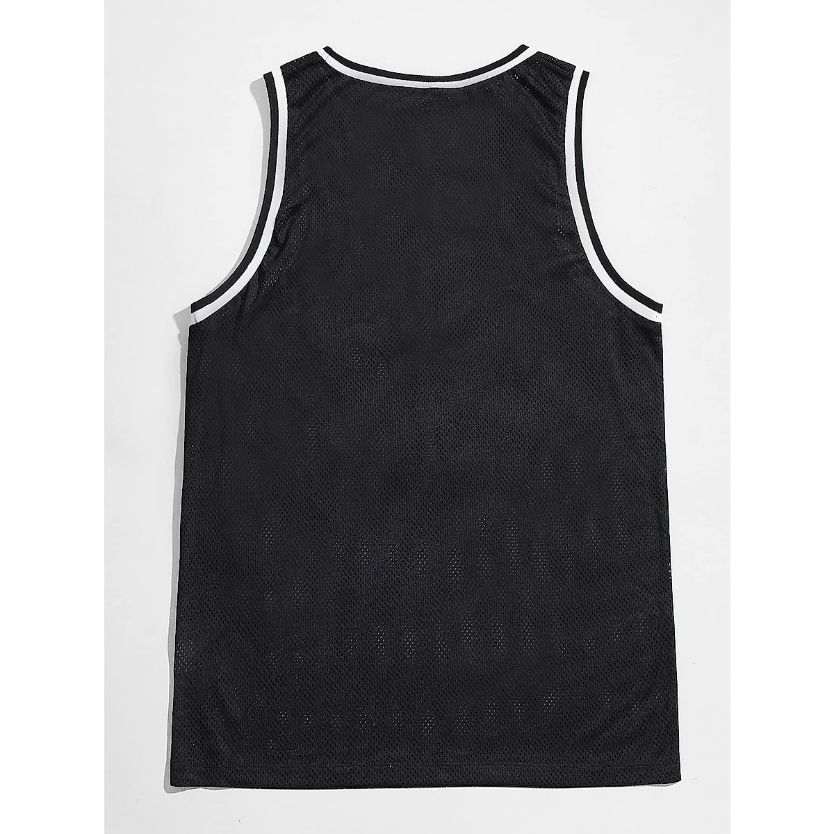 SOLY HUX Men's California Mesh Athletic Basketball Jersey Letter Print Sleeveless Tank Top Black M