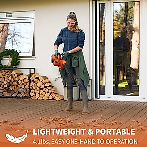 Azollin Leaf Blower, 20V Cordless Leaf Blower with 3.0Ah Battery and Charger, 2-Speed Electric Leaf Blower, 2-in-1 Battery Blower/Vacuum Design 140 MPH for Jobsite Lawn Care Light Yard Work Sweeping