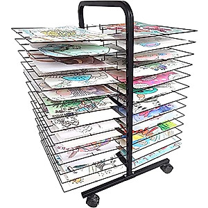 CENAP Art Drying Rack, Mobile Drying Rack for Artwork with Wire Rack, Mobile Classroom, Art Studio, Drying and Printing Rack (Size : 50-Layer)