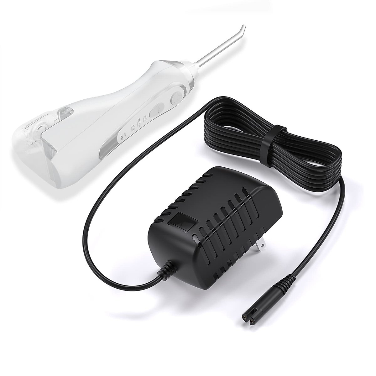 Replacement for Waterpik Charger Compatible with WP360 WP360W WP462 WP462W WP450 WP450W Power Cord 【Two Prong Adapter】