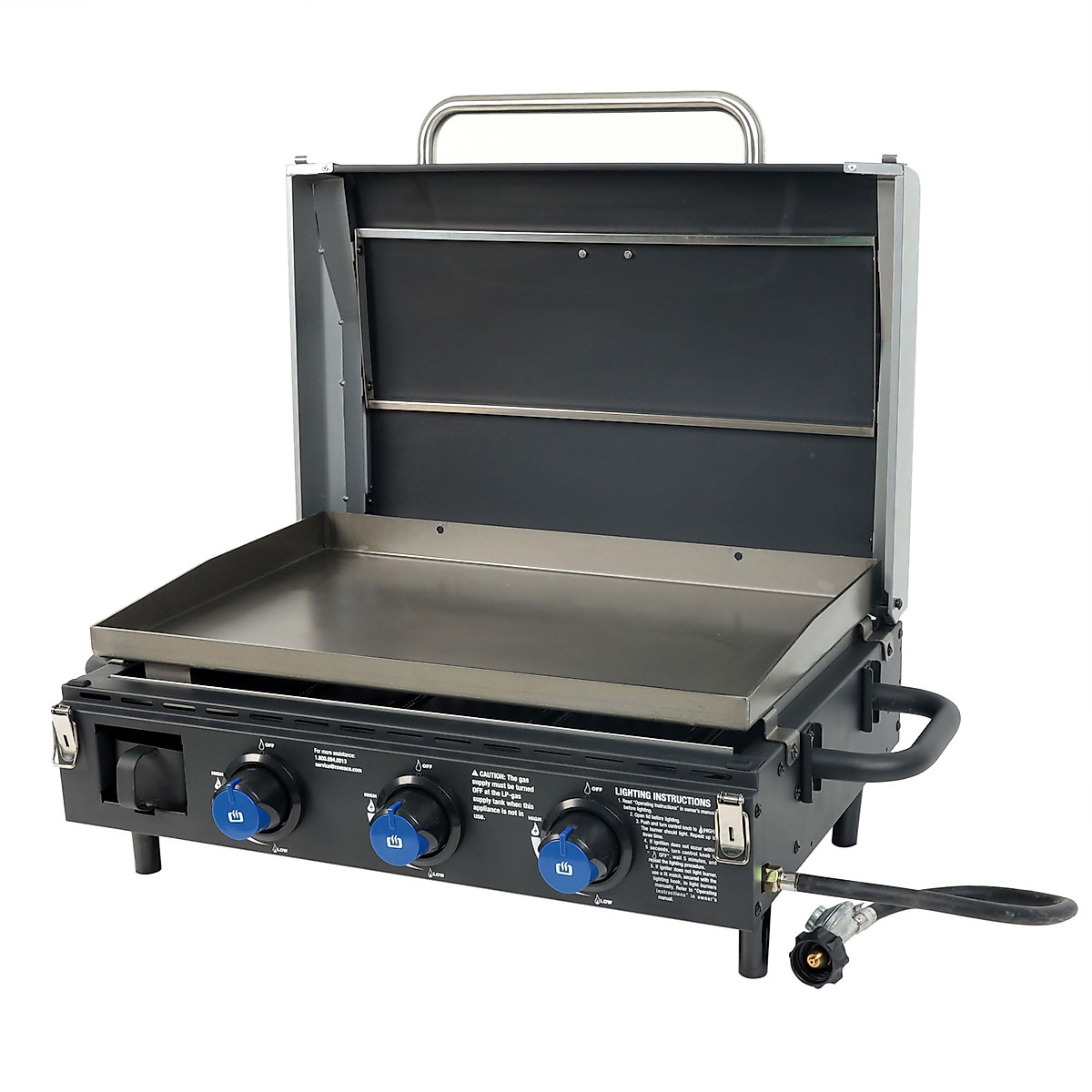 Razor Universal Rolling Prep Cart with Shelves and Storage Drawer for Portable Outdoor Griddle and Grills, Accessory Only, Black