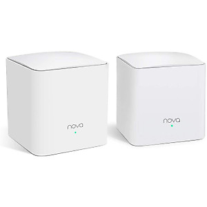 Tenda NOVA Mw5S(2-Pack) Wall-Plug Whole Home Mesh WiFi System, Coverage Up to 2, 500 Sq. Ft, Plug and Play, Router/WiFi Extender Replacement, Gigabit Connection to Your Cable Modem