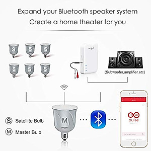 Sengled Pulse AMP Wireless Subwoofer Audio Adapter Enhance The Bass of a Pulse Sound Speaker System, Requires Master Bulb Pair, 1 Year Limited Warranty, White