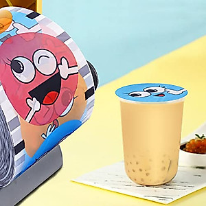 JIAWANSHUN Milk Cup Sealing Film Tea Cup Sealer Film 2500 Cups 90-105mm (3.5"- 4")