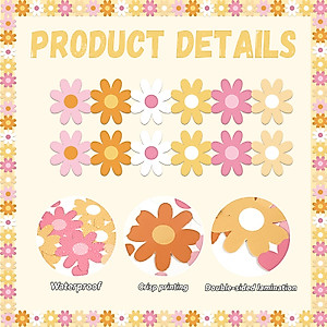 69Ft Boho Daisy Flower Paper Bulletin Board Borders Retro Groovy Classroom Decoration Hippie Border Trim Strips Back to School Classroom Decor for Nursery School Classroom Retro Groovy Party