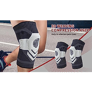 Knee Braces for Knee Pain, 2 Pack Knee Brace, Knee Compression Sleeve, Knee Support with Side Stabilizers & Patella Gel Pad for Workout, Knee Pain Relief, Arthritis, Weight Lifting，Football，Basketball