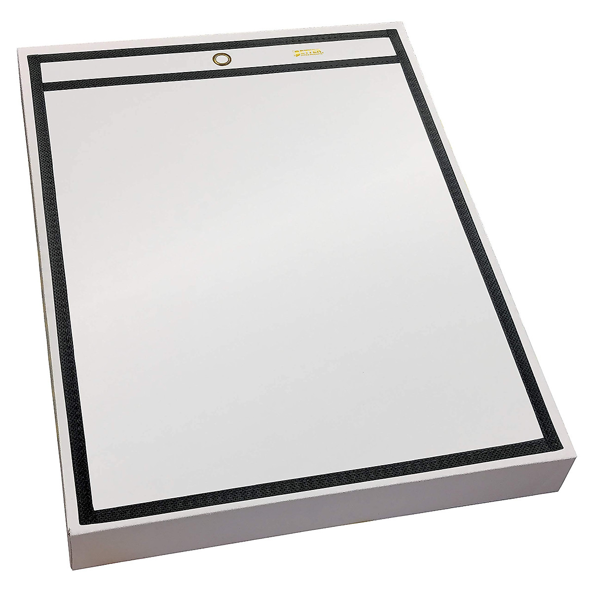 Shop Ticket Holders, 9 x 12 Inches, Both Sides Clear, Stitched Black Edge Trim, by Better Office Products, 25 Pack