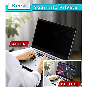 PYS Upgrade 27 Inch Computer Monitor Privacy Screen Filter with - 16:9 Aspect Removable Anti Glare Blue Light Crystal Clear Privacy Screen Shield - No Magnetic No Glue - Anti Scratch Screen Protector