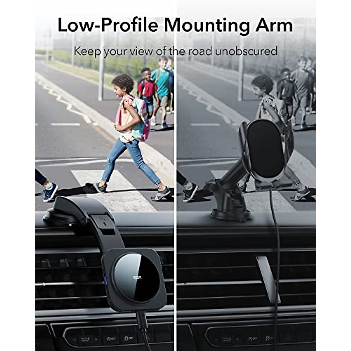 ESR Dashboard Magnetic Wireless Car Charger (HaloLock), Compatible with MagSafe Car Charger, Fast Charging, Dashboard Car Phone Holder Mount for iPhone 14/13/12 Series, Car Accessories, Black