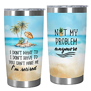 TEEZWONDER Retirement Gifts for Men Women - Stainless Steel Insulated Coffee Tumbler With Lid 20 Oz - Farewell Goodbye Thank You Retirement Gift for Coworkers Boss Friends