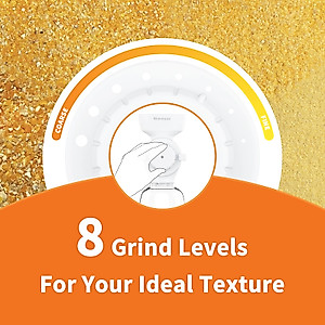 Grain Mill Attachment For Kitchenaid Stand Mixer, 8 Levels Flour Grinder Attachment For Wheat, Corn, Oats, Coffee Bean