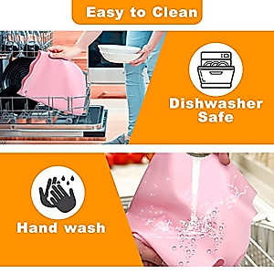 XANGNIER 2 Pack Silicone Slow Cooker Liners for 6,7,8 Quarts Crockpot, Reusable Silicone insert,Leakproof & Easy Clean,Cooking Bags for Oval or Round crock pot,Slow Cooker Accessories（Pink+Yellow）