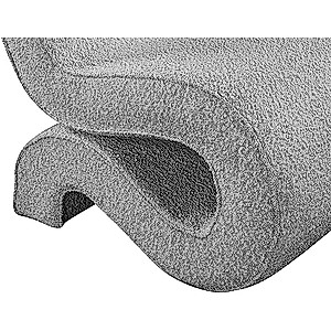 Meridian Furniture 599Grey Desiree Collection Modern | Contemporary Boucle Fabric Upholstered Accent Chair with Rich Grey Boucle Fabric, Curved Design, 22.5" W x 29" D x 28.5" H, Grey